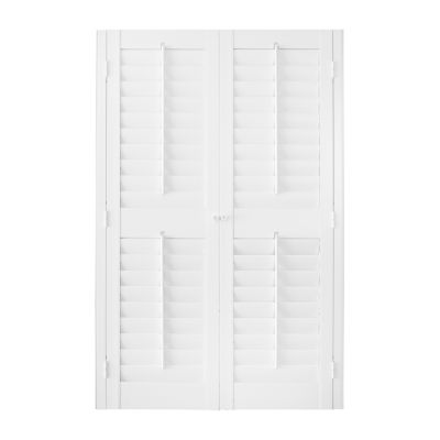 Home Basics Plantation Faux Wood Faux Wood Interior Shutter, Color ...