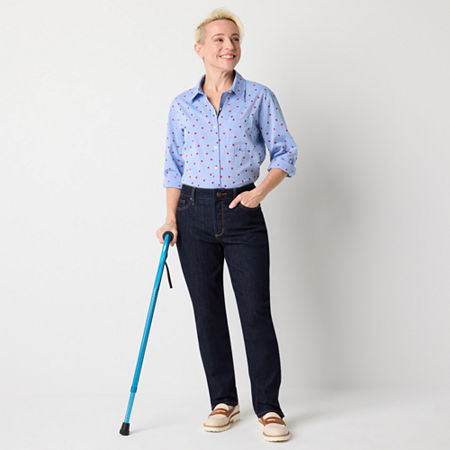 Click here for St. Johns Bay Womens Adaptive Mid Rise Straight Le... prices