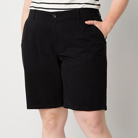 Click here for a.n.a Womens 10 Mid Rise Chino Short-Plus  22w  Bl... prices