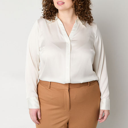 Click here for Worthington Womens Long Sleeve Plus Blouse  2x  Wh... prices