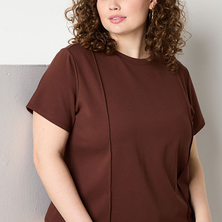 Click here for Worthington Womens Crew Neck Short Sleeve Plus T-S... prices