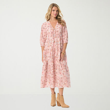 Click here for JS Jessica Simpson Womens 3/4 Sleeve Paisley A-Lin... prices