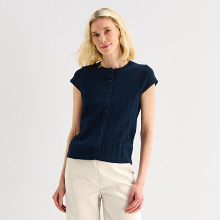 Click here for Liz Claiborne Womens Crew Neck Short Sleeve Button... prices
