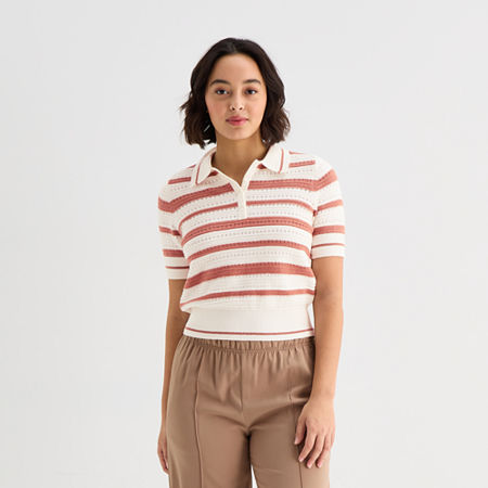 Click here for Stylus Womens Short Sleeve Polo Sweater  Small  Br... prices