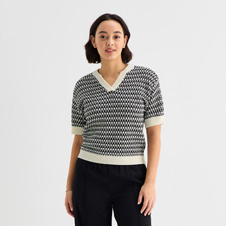 Click here for Stylus Womens Crew Neck Short Sleeve Pullover Swea... prices