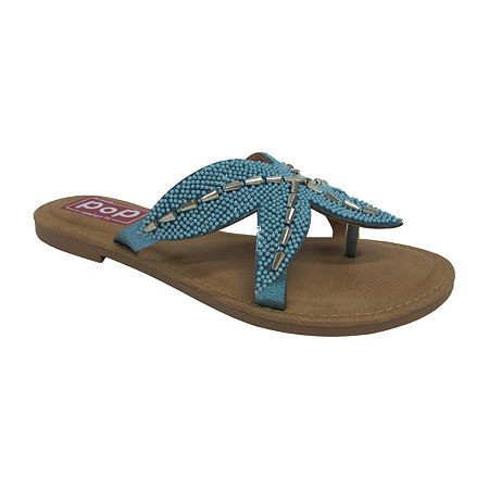 Click here for Pop Womens Asterra Flat Sandals  10 Medium  Blue prices