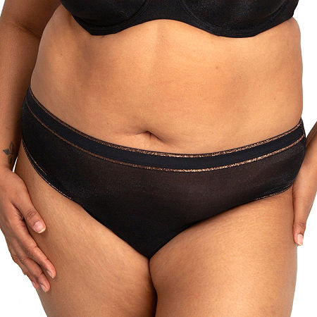 Click here for Curvy Couture Shimmer Mesh High Cut Brief- 1386  L... prices
