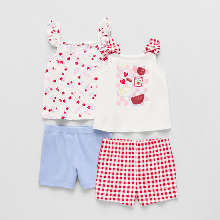 Click here for Little Lass Toddler Girls 4-pc. Short Set  5t  Red prices