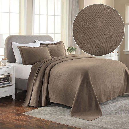 Superior 100 Cotton Paisley Matelasse All-Season 2-Piece Coverlet Set  Twin - Taupe