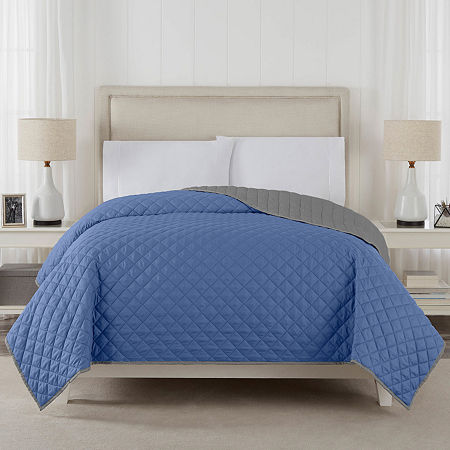 Martex Reversible Quilt  One Size  Blue