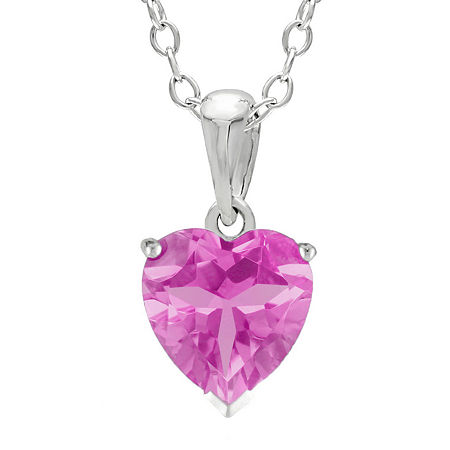 Click here for Heart-Shaped Lab-Created Pink Sapphire Sterling Si... prices