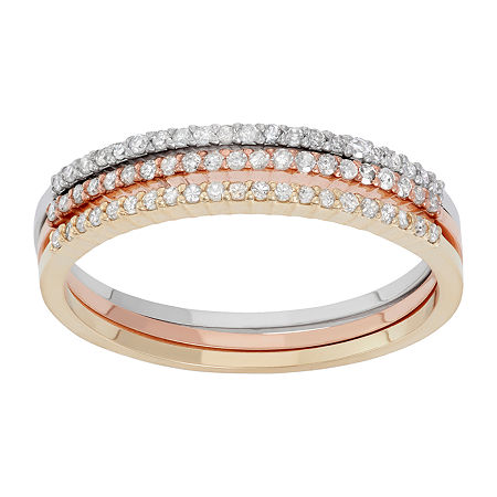 Click here for Womens 1/3 CT. T.W. Natural White Diamond 10K Tri-... prices