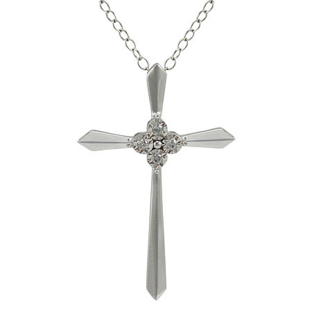 Click here for Diamond-Accent Cross Pendant Necklace 10K White Go... prices