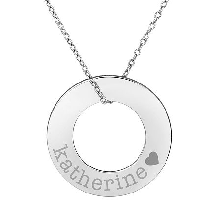 Click here for Personalized Sterling Silver 26mm Circle Name Pend... prices