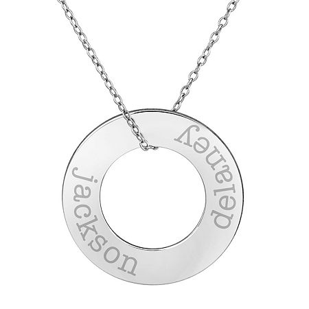 Click here for Personalized Sterling Silver 26mm Circle Couples N... prices