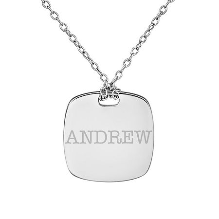 Click here for Personalized Sterling Silver 16mm Name Pendant Nec... prices