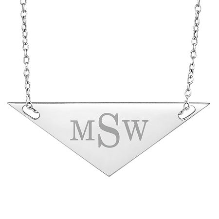 Click here for Personalized Sterling Silver Monogram Triangle Nec... prices