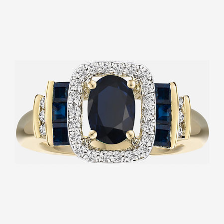 Click here for Genuine Gemstone & 1/7 CT. T.W. Diamond 10K Gold O... prices
