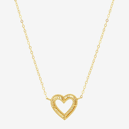 Click here for Womens 10K Gold Heart 16 Inch Pendant Necklace  On... prices