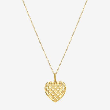Click here for Womens 10K Gold Heart 18 Inch Pendant Necklace  On... prices