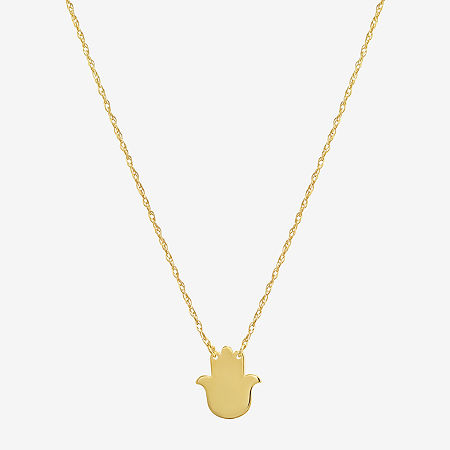 Click here for Womens 10K Gold Hamsa 18 Inch Pendant Necklace  On... prices