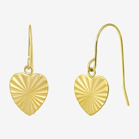 Click here for Womens 14K Gold Heart Drop Earrings  One Size prices