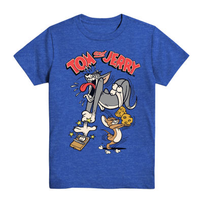 Little & Big Boys Crew Neck Short Sleeve Tom and Jerry Graphic T-Shirt ...