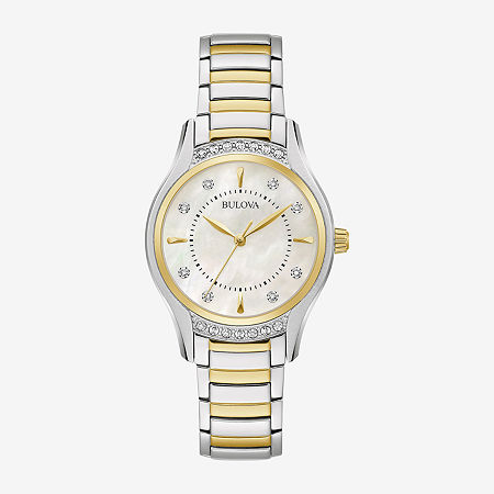 Click here for Bulova Womens Diamond Accent Two Tone Stainless St... prices