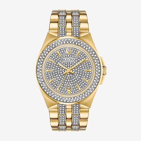 Click here for Bulova Mens Crystal Accent Two Tone Stainless Stee... prices