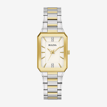 Click here for Bulova Womens Diamond Accent Two Tone Stainless St... prices