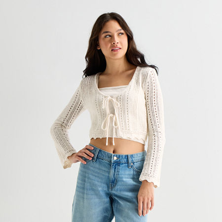 Click here for Arizona Womens Square Neck Long Sleeve Layered Swe... prices