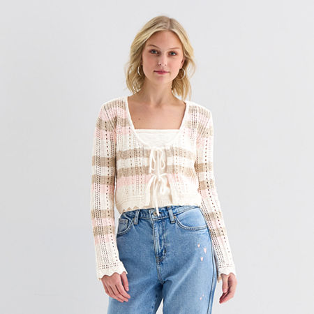 Click here for Arizona Womens Square Neck Long Sleeve Layered Swe... prices