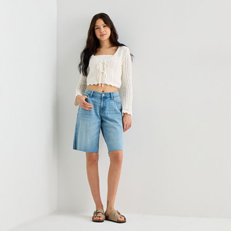 Click here for Arizona Womens Low Rise Juniors Denim Short  14  B... prices