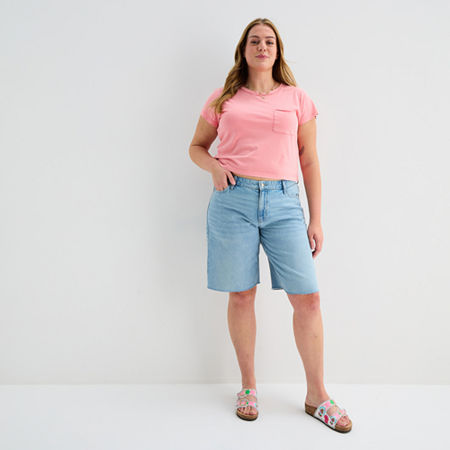 Click here for Arizona Womens Low Rise Juniors Plus Denim Short... prices