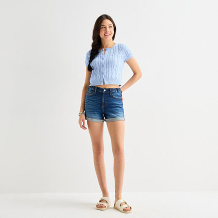 Click here for Arizona Womens Mid Rise Denim Short  0  Blue prices
