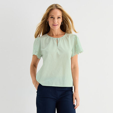 Click here for Liz Claiborne Womens Crew Neck Short Sleeve Embroi... prices