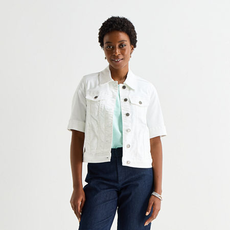 Click here for St. Johns Bay Womens Denim Lightweight Jacket  Pet... prices