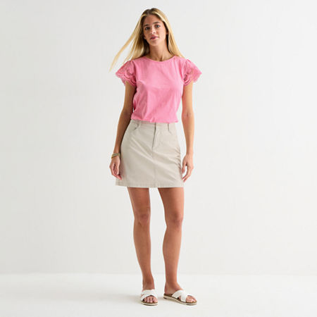 Click here for St. Johns Bay Womens Denim Skort  10  Beige prices