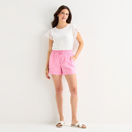 Click here for St. Johns Bay Womens Pull-On Short  Large  Pink prices