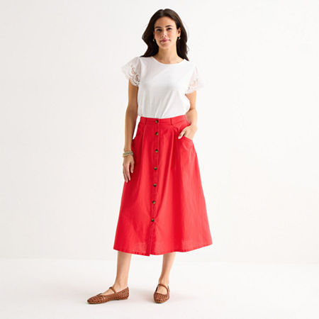 Click here for St. Johns Bay Womens Midi A-Line Skirt  X-large  R... prices