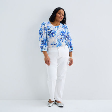 Click here for Liz Claiborne Womens Plus High Rise Straight Leg J... prices