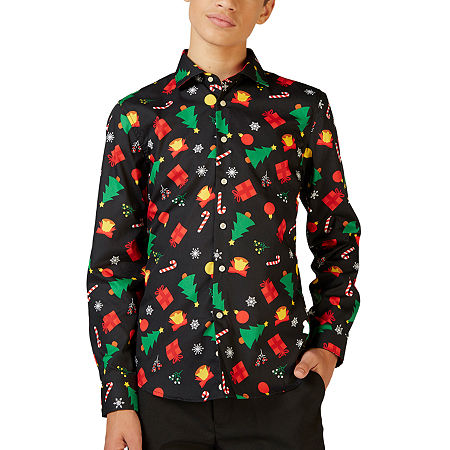 Click here for Opposuits Christmas Big Kid Boys Spread Collar Lon... prices