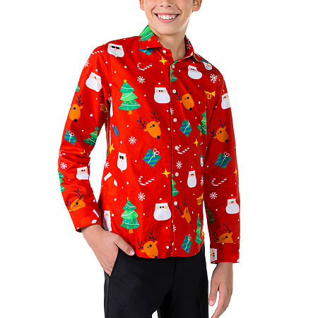 Click here for Opposuits Christmas Big Kid Boys Spread Collar Lon... prices