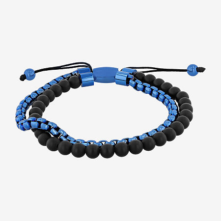 Click here for Mens Genuine Stone Beaded Bracelet  One Size  Onyx prices