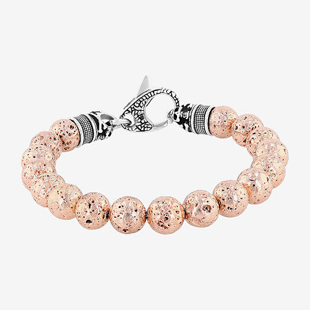 Click here for Mens Lava Bead Beaded Bracelet  One Size  Pink prices