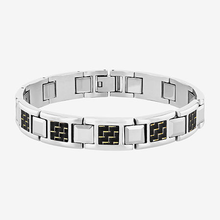 Click here for Mens Stainless Steel Link Bracelet  One Size  Two... prices