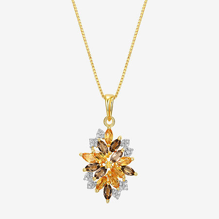 Click here for Womens Genuine Yellow Citrine 18K Gold Over Silver... prices