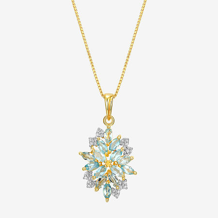 Click here for Womens Genuine Blue Topaz 18K Gold Over Silver Flo... prices