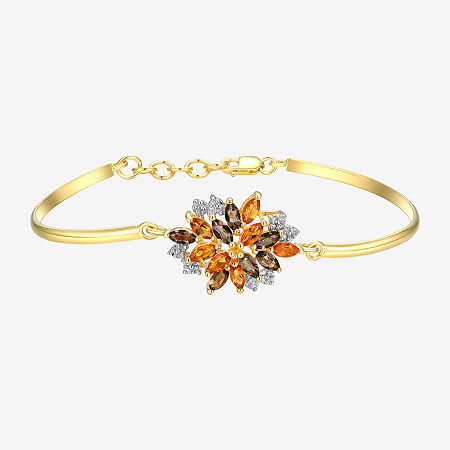 Click here for Womens Genuine Yellow Citrine 18K Gold Over Silver... prices