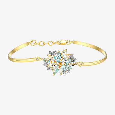 Click here for Womens Genuine Blue Topaz 18K Gold Over Silver Flo... prices